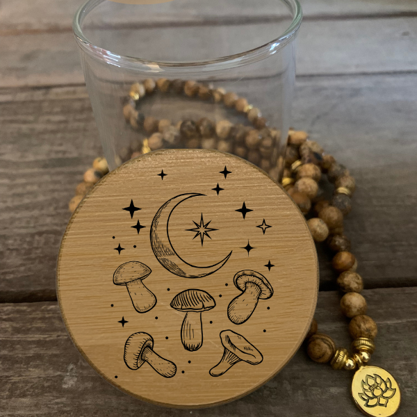 Moon Mushroom Predesigned Laser Engraved Stash Jar - FunEngravings